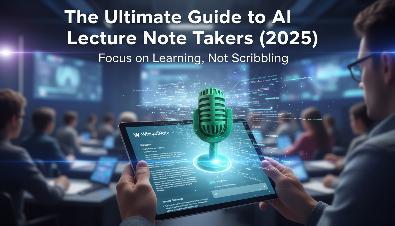 Whisprinote | AI lecture note taker, Transcription & study notes