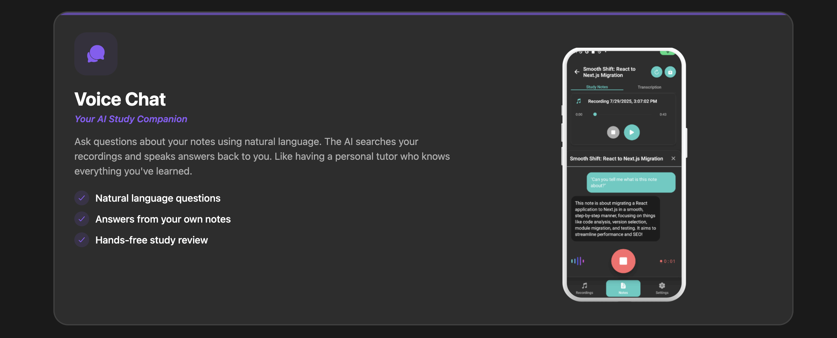 Whisprinote | AI lecture note taker, Transcription & study notes